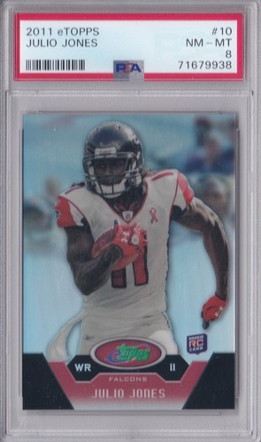 2011 eTopps Julio Jones Rookie Card - RC - Serial #'d 430/999 - PSA 8 ...