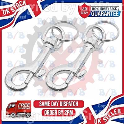 2 LARGE KEYRINGS KEY RINGS BELT CLIP HOOK HIPSTER KEYCHAIN FOB HOLDER ...