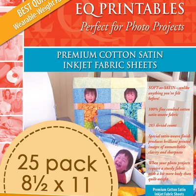 Electric Quilt Eq Printables Premium Cotton Satin Inkjet 25 Fabric ...