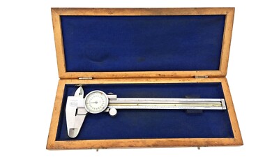 Vintage Helios Stainless Dial Caliper 6 inch Germany Wood Box Metric ...