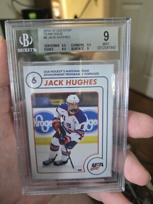 2018-19 USA Hockey National Team Jack Hughes BGS 9 MINT Devils | eBay