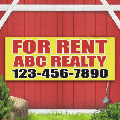 FOR RENT ABC REALTY Advertising Banner Vinyl Sign Rental Sale Lease ...