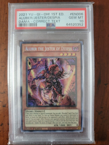 Yu-Gi-Oh Aluber the Jester of Despia SCR DAMA-EN006 1st Edition PSA 10 ...