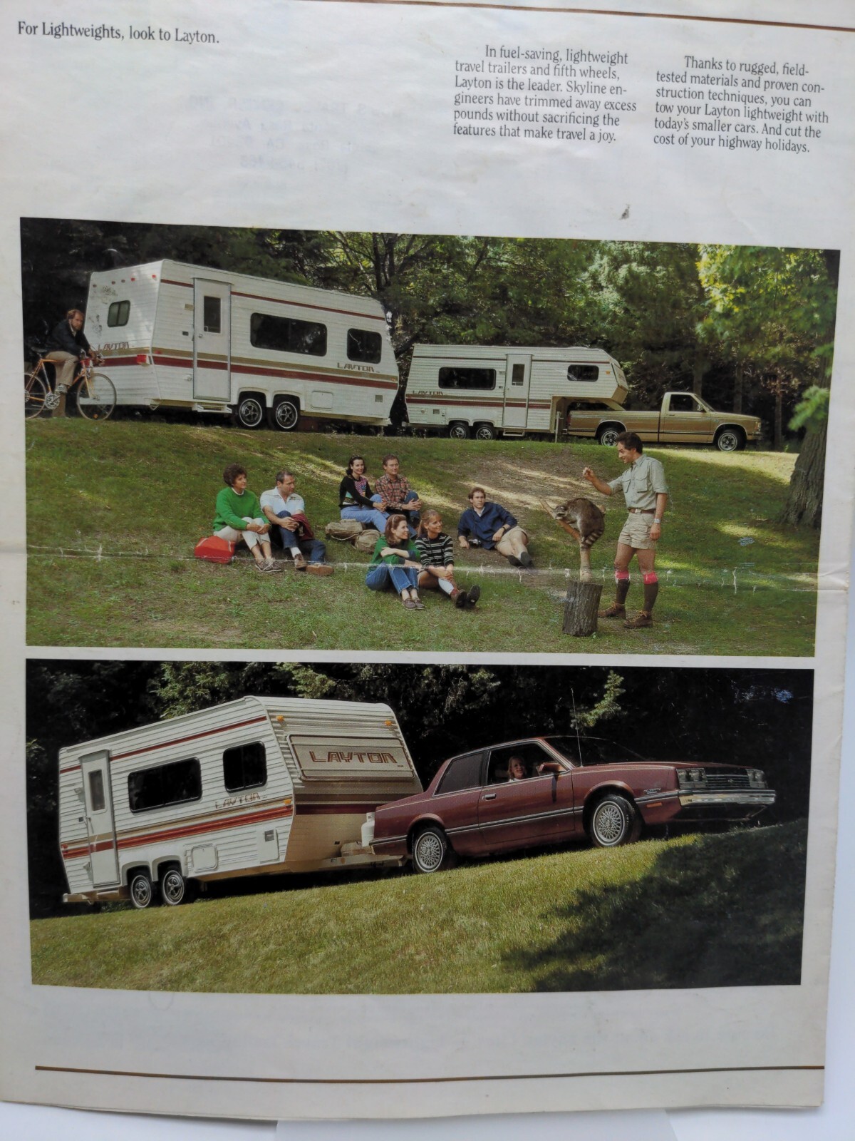 SKYLINE LAYTON TRAVEL TRAILERS 1983 Product Brochure Catalog ...