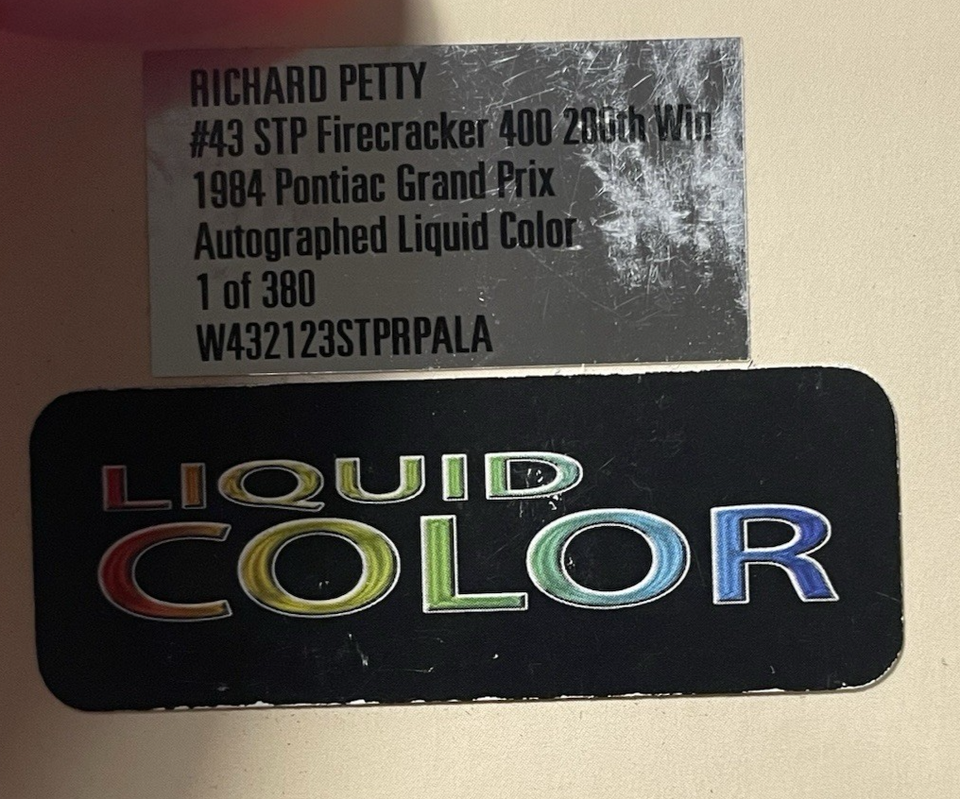RICHARD PETTY 1984 AUTOGRAPH LIQUID COLOR #43 STP DAYTONA 200TH RACE ...