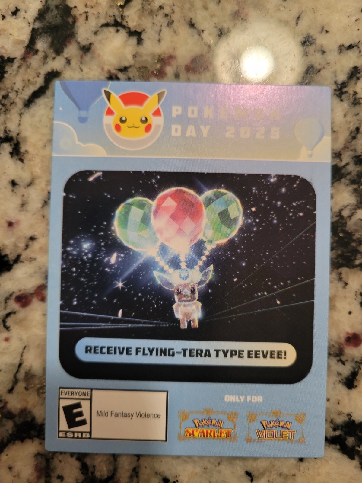 Pokemon Day 2025 Flying Tera Type Eevee Scarlet & Violet Code Card | eBay