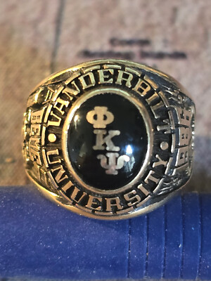 Vanderbilt University Class Ring 14K Yellow Gold Black Gemstone ...