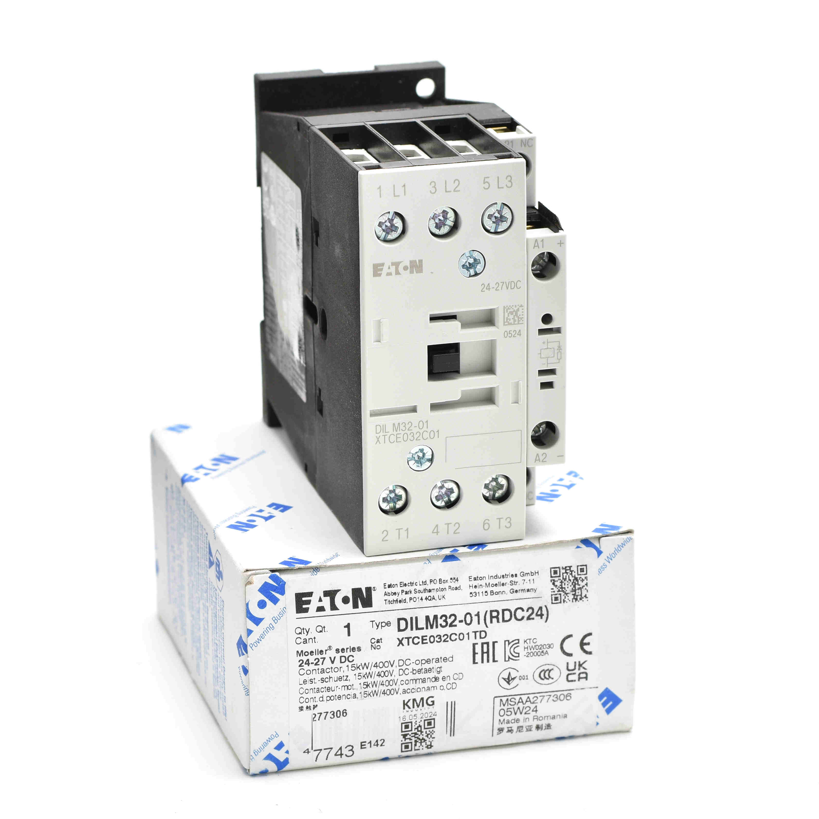 Eaton DILM32-01 (RDC24) Leistungsschütz, 15 kW, 24 V DC (277306) for ...