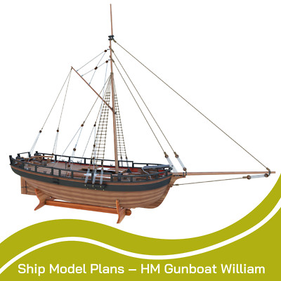 HM Gunboat William Wooden Ship Model Assembly Plans | 4 Sheets ...
