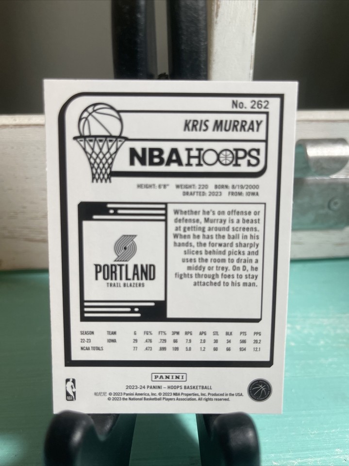 2023-24 NBA Hoops Winter RC #262 - Kris Murray - Portland Trailblazers ...