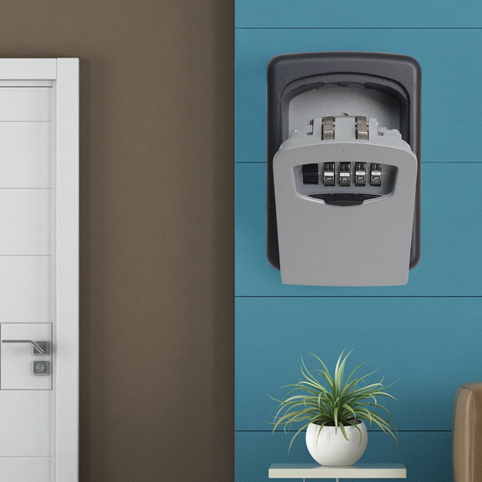 WALL MOUNTED KEY SAFE 4 DIGIT COMBINATION KEY SAFE OUTDOOR SECURITY KEY ...