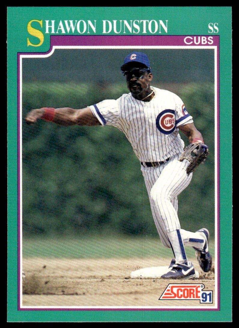 1991 Score Baseball Card Shawon Dunston Chicago Cubs #201 | eBay