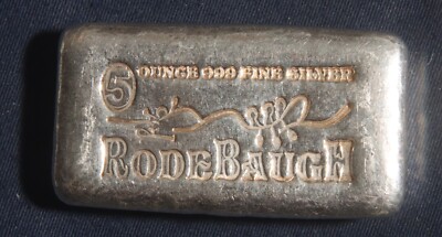RODEBAUGH 5 OZ .999 SILVER BAR SN=2020012 "VERY RARE" LOT 311035 | eBay