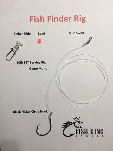 (5) Fish Finder Rigs Surf Fishing Rigs Drum Shark Catfish Striped Bass ...