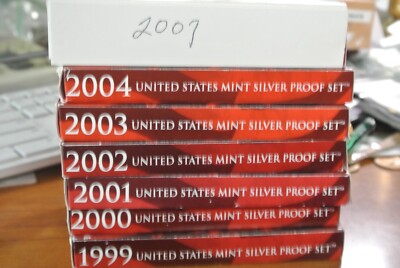 1999 ,2000, 2001, 2002, 2003, 2004, 2007, US Mint Silver Proof Sets | eBay