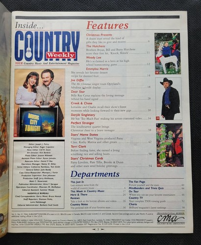 Country Music Weekly Magazine, Dec 19, 1995, Crook & Chase, Joe Diffie ...