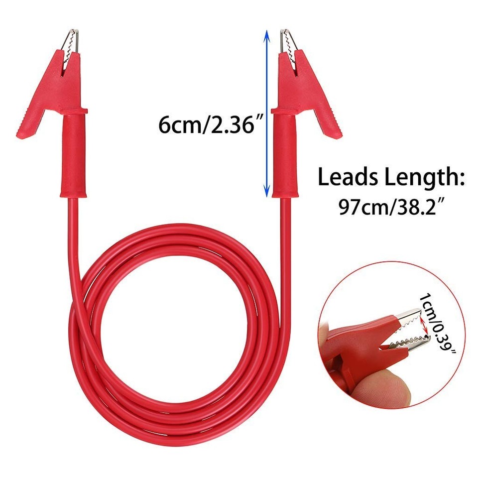 Alligator Clips Electrical Test Leads Set, 15A Jumper Wires Heavy Duty ...