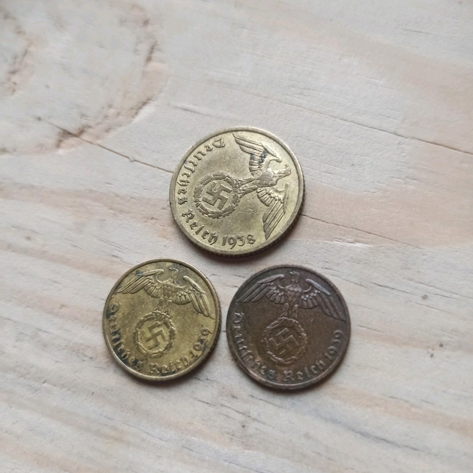 Set of 3 Original German Coin WW2-Wehrmacht Reichspfennig WWII-RARE ...
