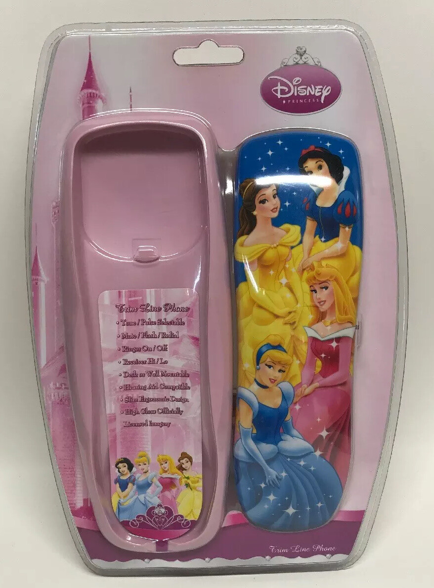 DISNEY PRINCESS Pink Trim Line Phone Desk With Wall Mount EUC | eBay