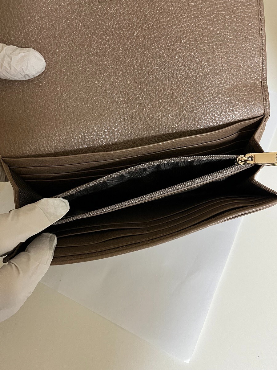 Furla large Genuine Leather PIPER Continental Wallet Purse Color: Daino ...