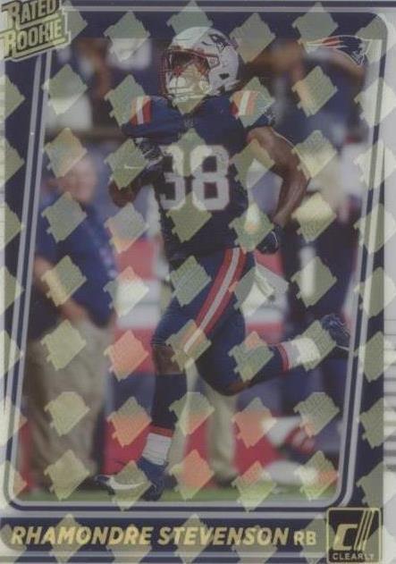 2021 Panini Clearly Donruss - Rated Rookie Rhamondre Stevenson #86 Holo ...