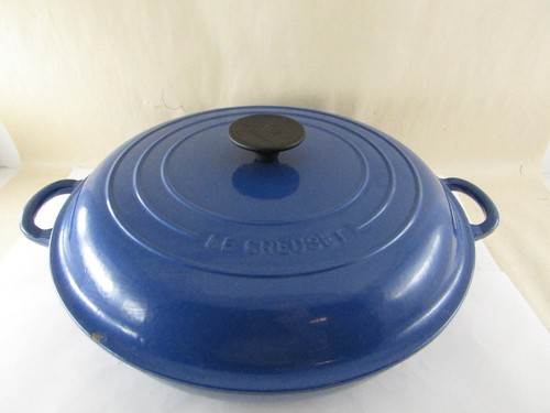 Le Creuset #30 Blue Cast Iron Dutch Oven Stock Pot Used | eBay