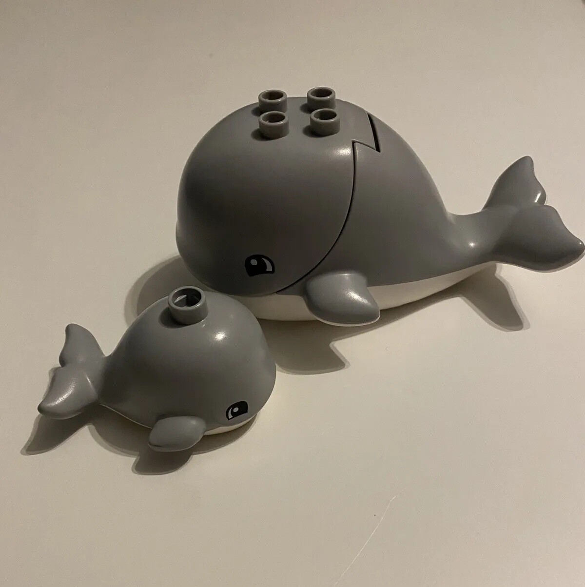 Lego Duplo - Lot Of (2) Gray Whale Figures Mom & Baby Ocean Animals S2 ...