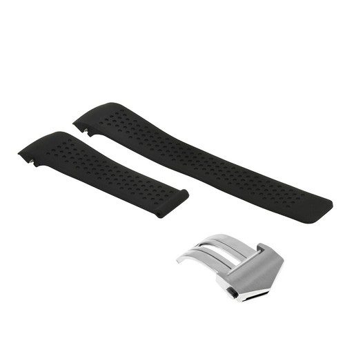 22MM RUBBER BAND STRAP FOR TAG HEUER CARRERA CALIBRE 16 1887 FIT ...