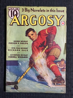 1939 Jan 28 ARGOSY WEEKLY Pulp Fiction Magazine VG 4.0 Hockey Cover ...