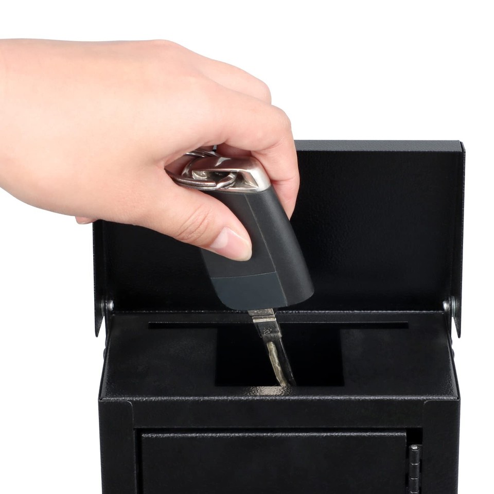 xydled Wall-Mounted Key Drop Box with Key Lock, Metal Mailbox, Indoor ...