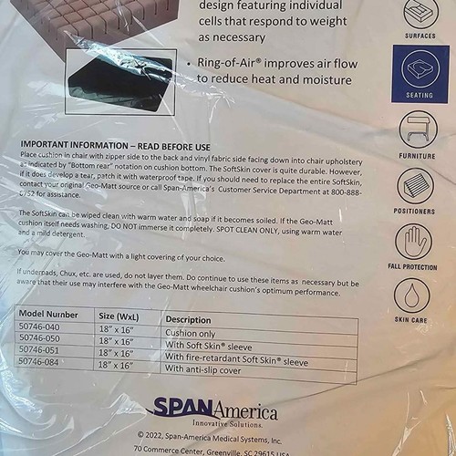 New Geo-Matt PRT Cushion - 18W x 16L | eBay