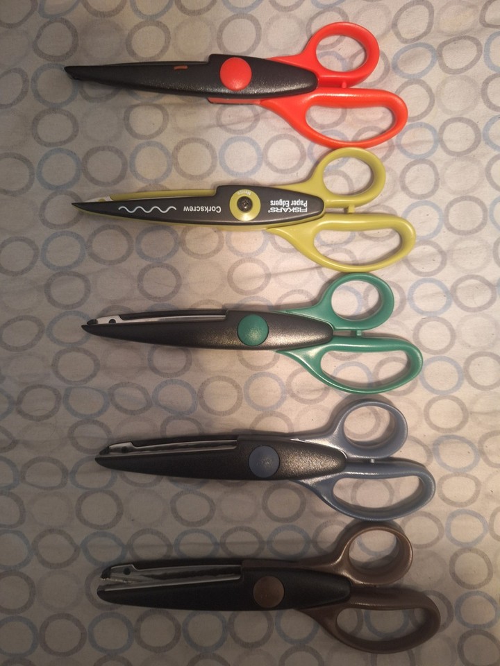 Lot Of 5 Fiskars Paper Edgers Scissors Variety Crafts Scrapbooking ...