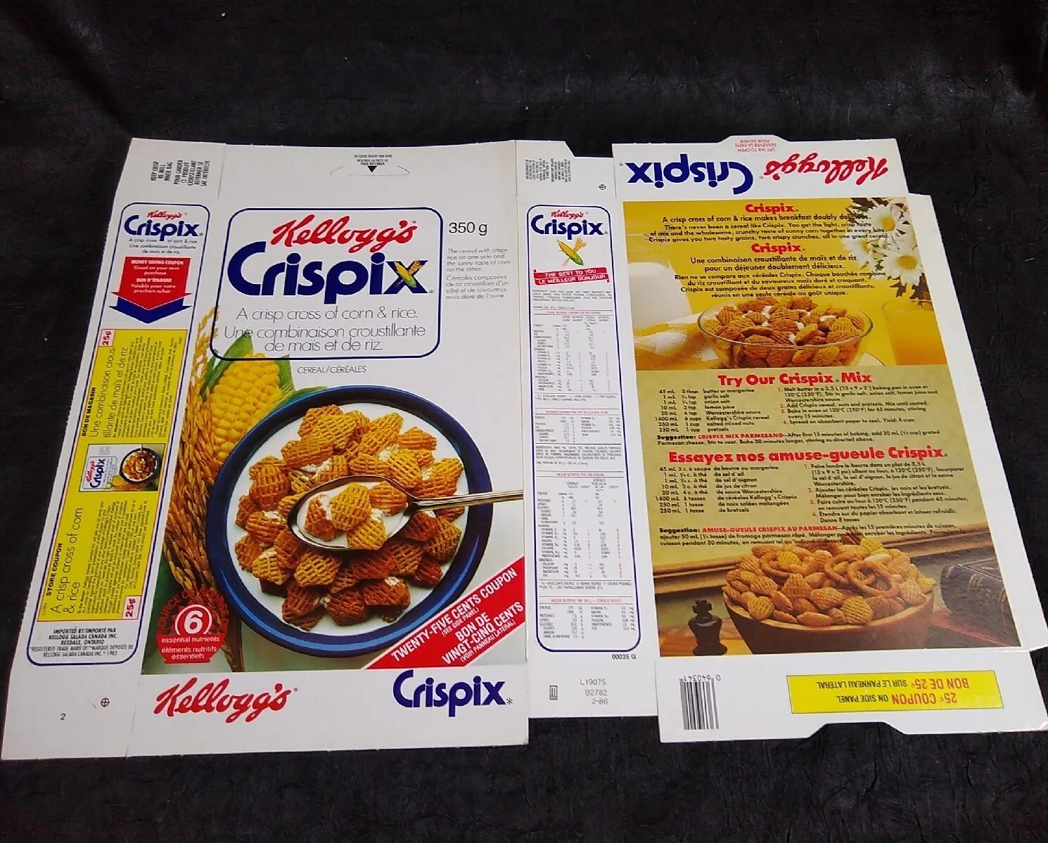 RARE 1983 Canadian KELLOGG'S CRISPIX CEREAL BOX Flat Empty Unused vtg ...