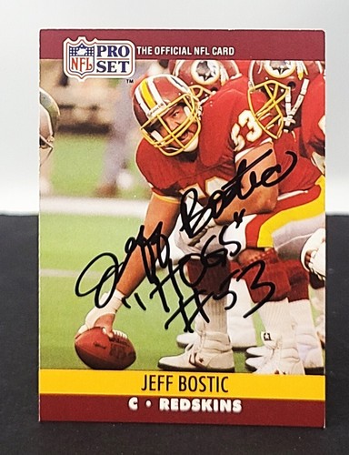 JEFF BOSTIC Signed Autograph 1990 Pro Set Football Card #660 Washington ...