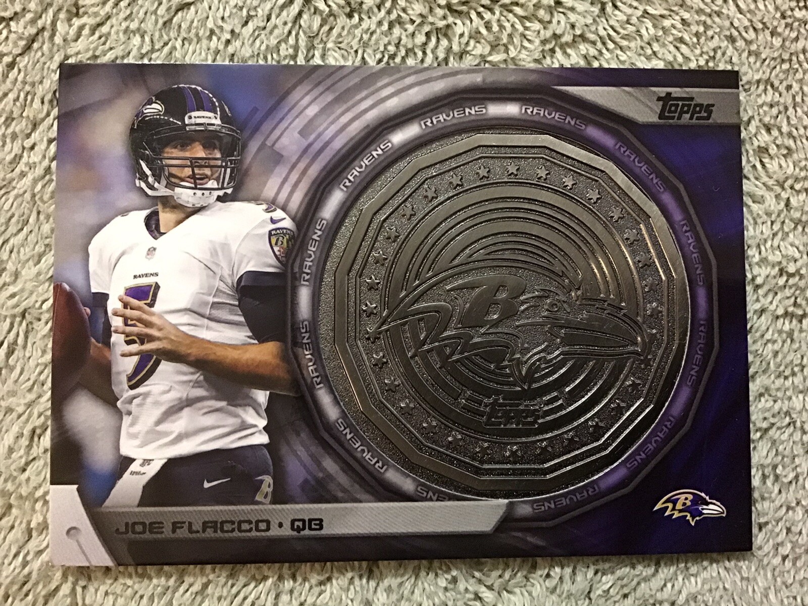 2014 Topps JOE FLACCO NFL Kickoff Commemorative Coin Baltimore Ravens ...
