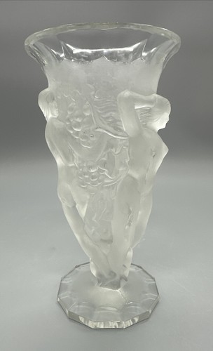 Czech Art Deco Josef Inwald Glassworks Barolac Nude Dancing Nymphs Vase ...