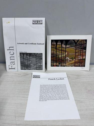 Fanch Ledan Rolling Fields Signed Lithograph 11" x 9” w/Certificate ...