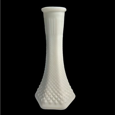E.O. Brody Co. Cleveland, Oh VTG Diamond Point Milk Glass Bud Vase @6 ...