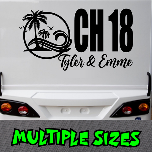 Custom Name CH 18 Sticker Decal Australia Caravan For Jayco UHF Channel ...