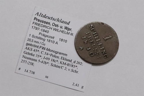 🧭 🇩🇪 GERMANY PRUSSIA POLAND SCHILLING 1810 SHARP DETAILS B79 #W533 | eBay