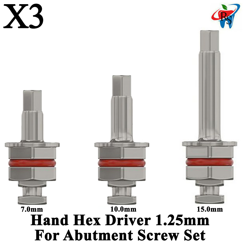 3 pcs Dental Hand Hex Driver 1.25mm For Abutment Screw Surg ical Tools ...