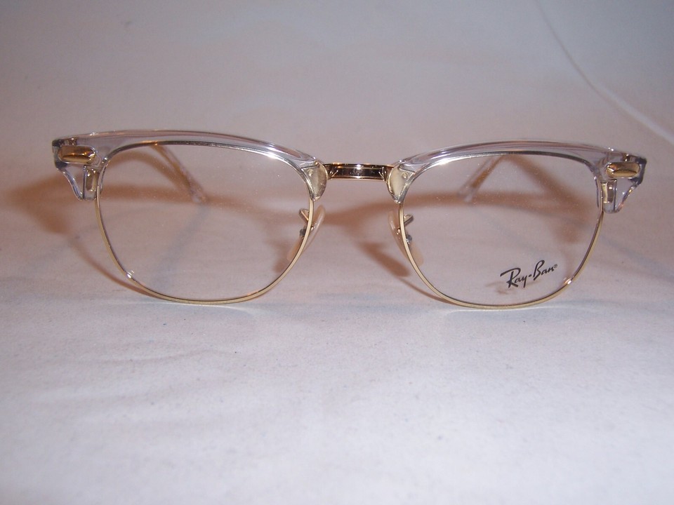 NEW Ray Ban RB RX 5154 RB5154 5762 TRANSPARENT 51mm CLUBMASTER ...