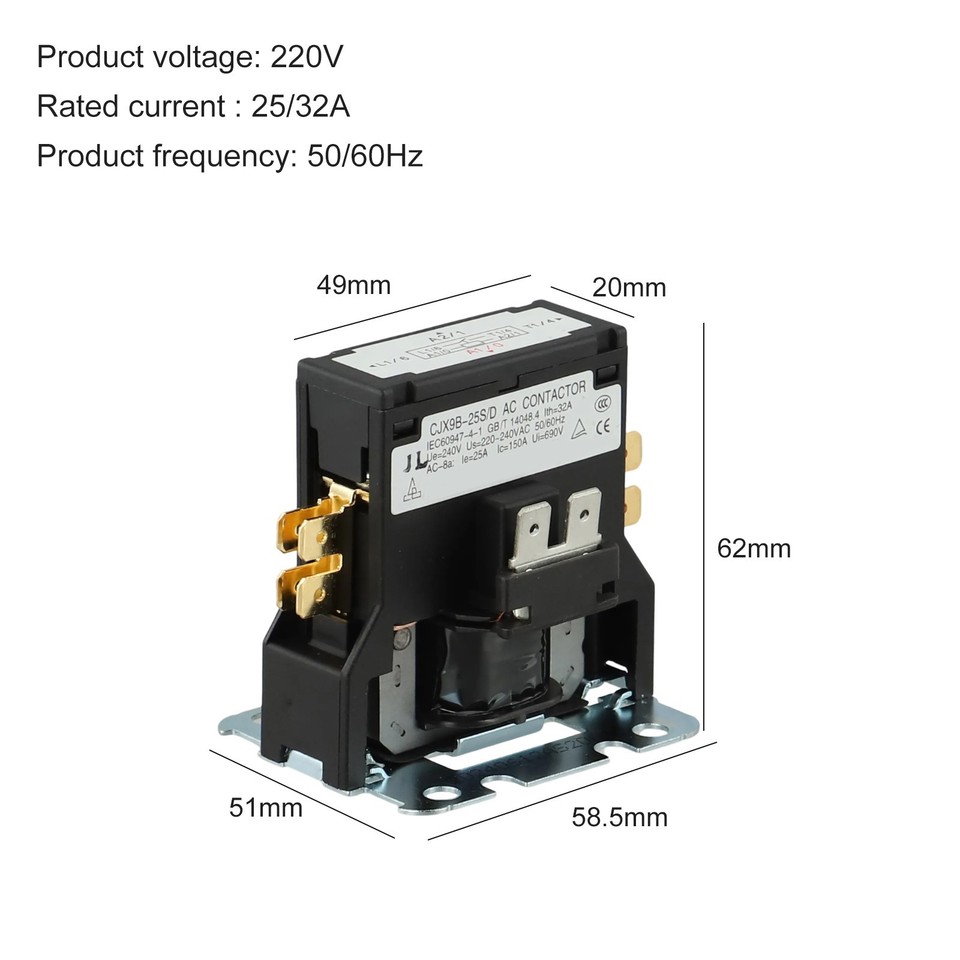 Reliable 220V AC Contactor Single Pole Relay for For air Conditioning ...