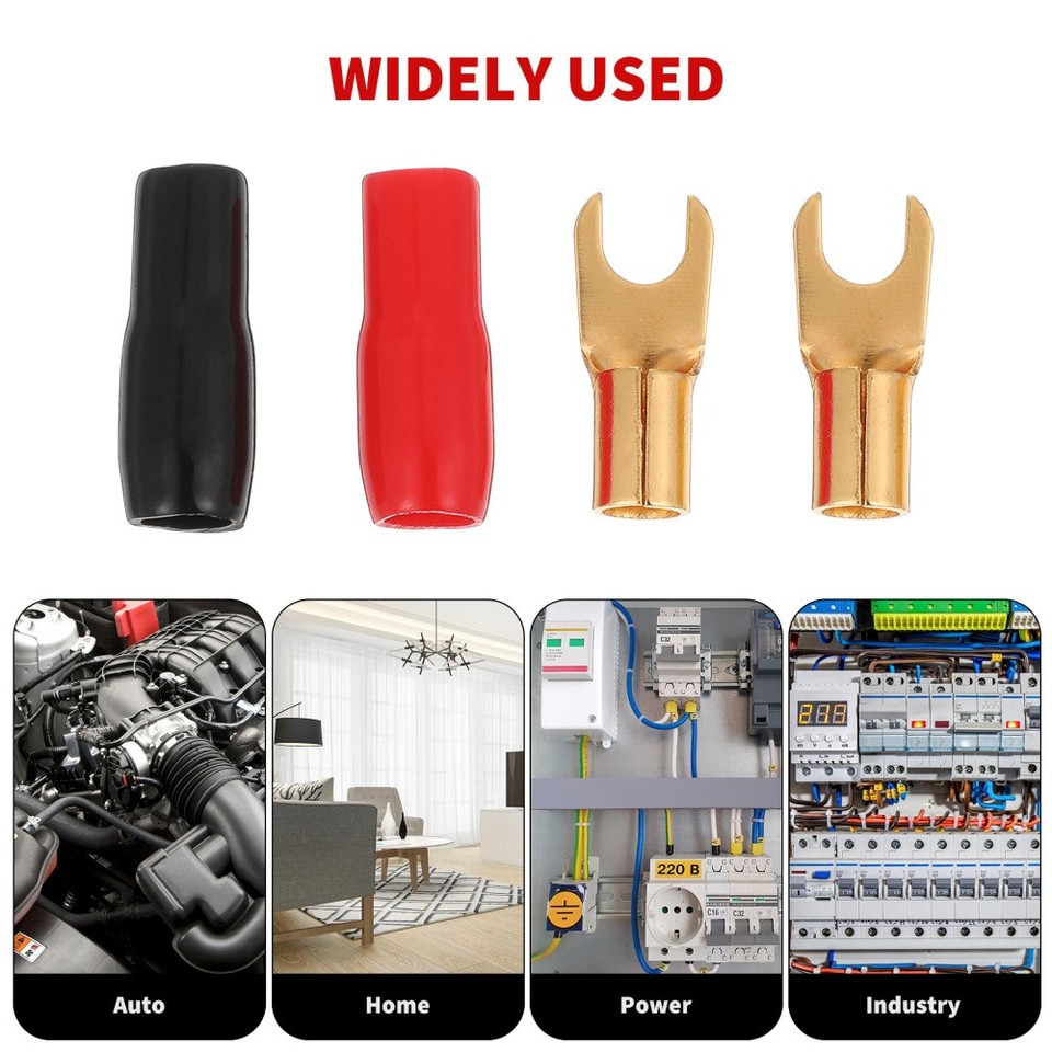 2 PCS Audio Terminal Block Speaker Spade Plugs Connectors Kit Cable | eBay