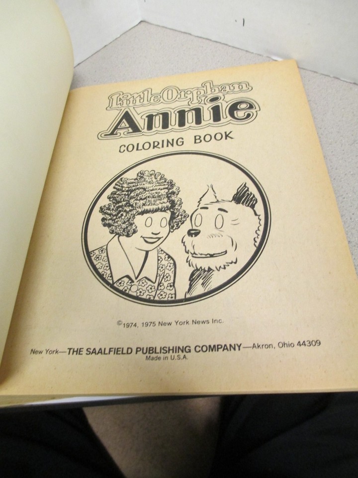 LITTLE ORPHAN ANNIE Sandy Harold Gray coloring book unused 1975 comic ...