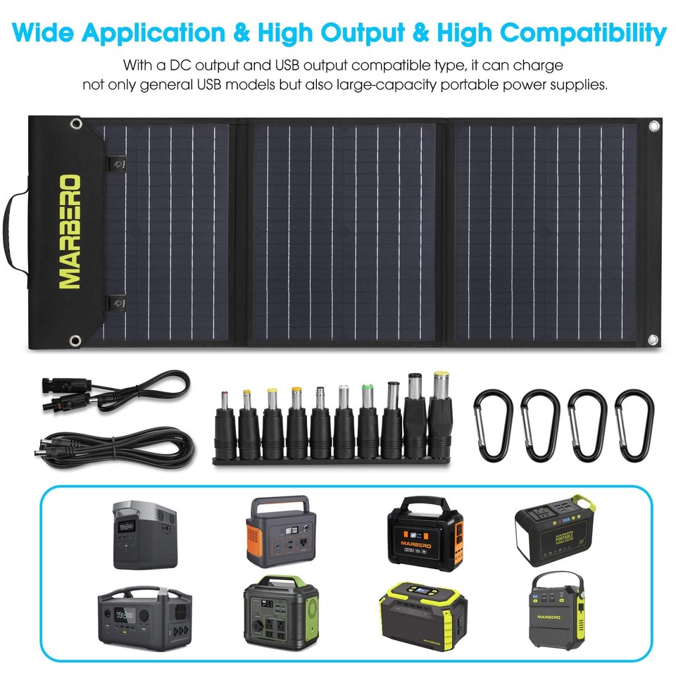 60W Portable Solar Panel 60 Watt Foldable Solar Panel for Solar ...