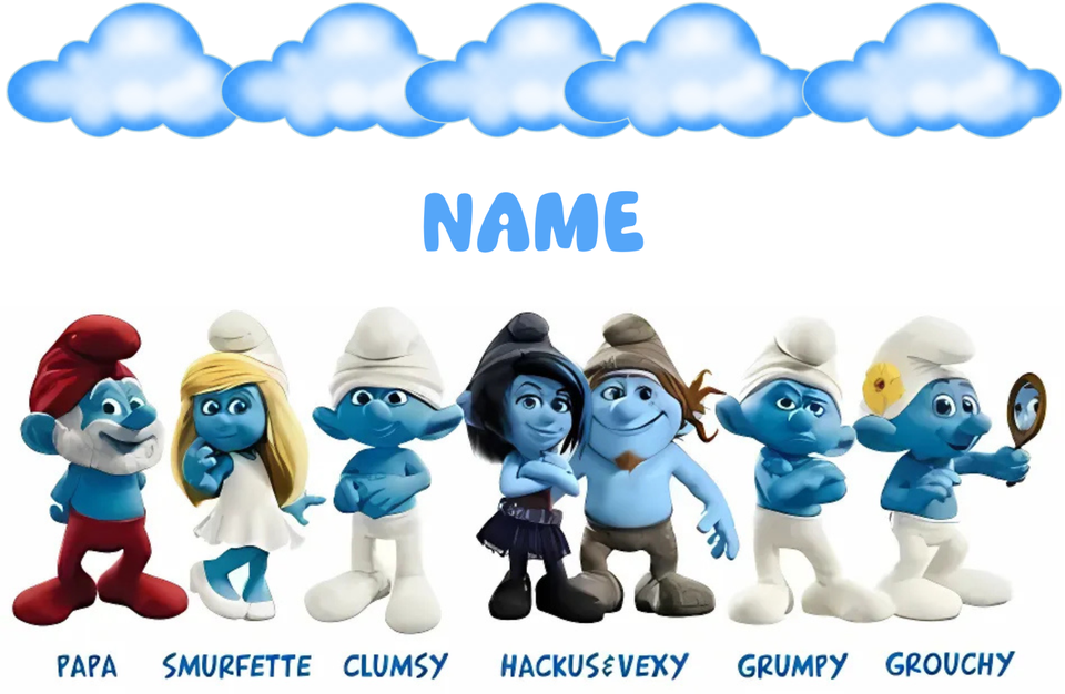 Personalised Smurfs Water Bottle – Custom Name – Gift | eBay UK