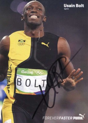 SPRINTER Usain Bolt autograph, signed promotion card | eBay