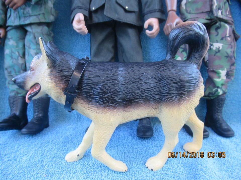 5 vintage military g.i.joe 12 '' figures all army w working dog/colin ...