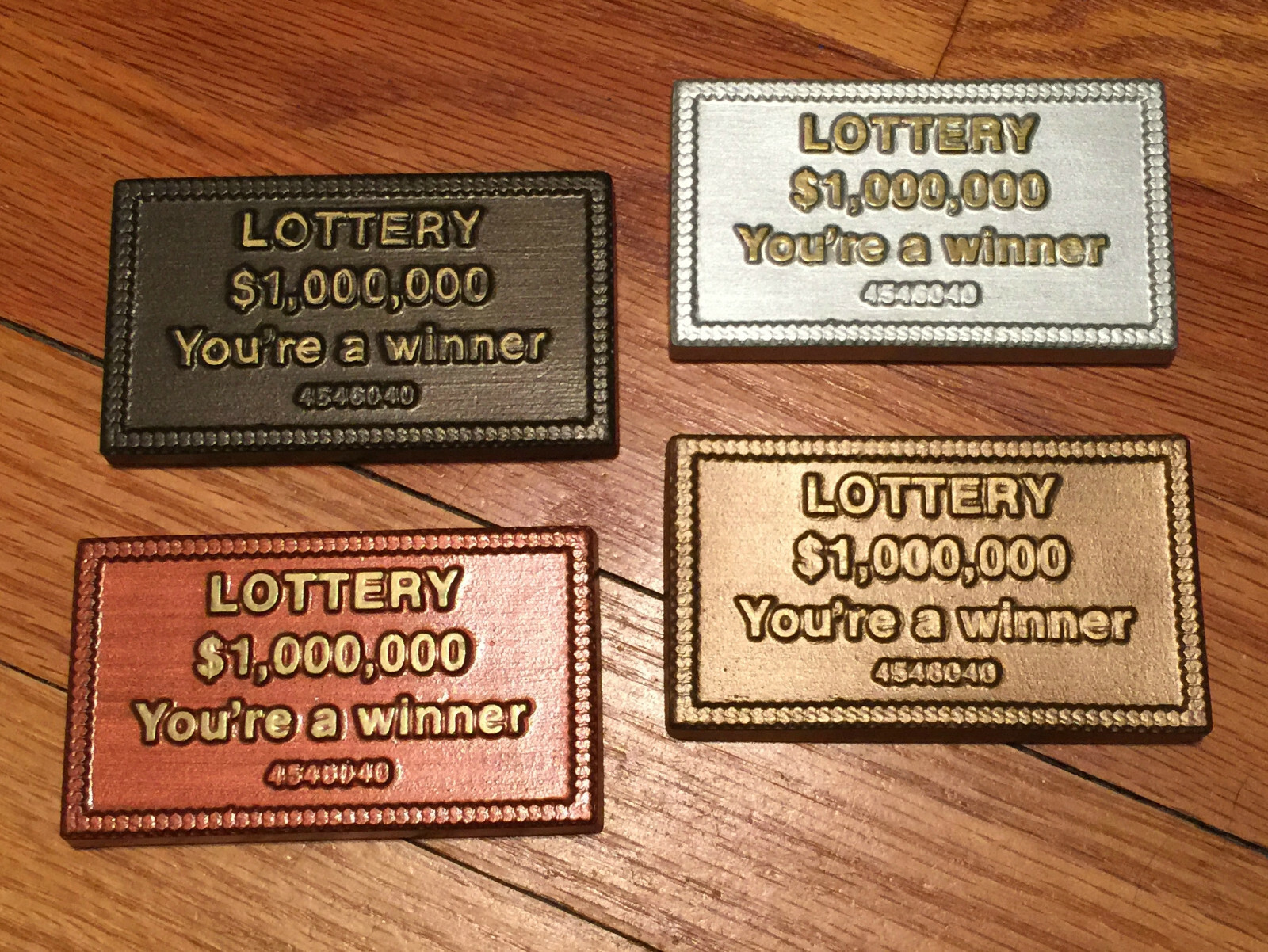 New Unique One of a Kind Handmade Magnet Set 4-Piece Lottery Tickets | eBay